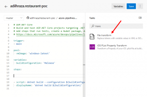 2. Build Pipeline with Azure DevOps – AppSettings.json Transformations – AdilRaza.ie